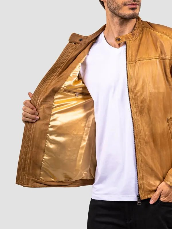 MACEOO Washed Leather Jacket