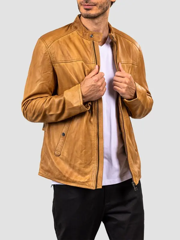 MACEOO Washed Leather Jacket