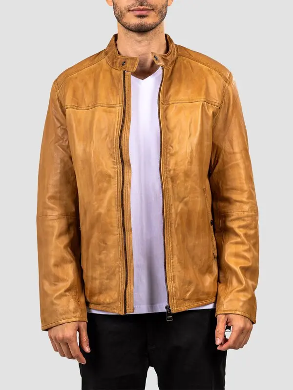 MACEOO Washed Leather Jacket
