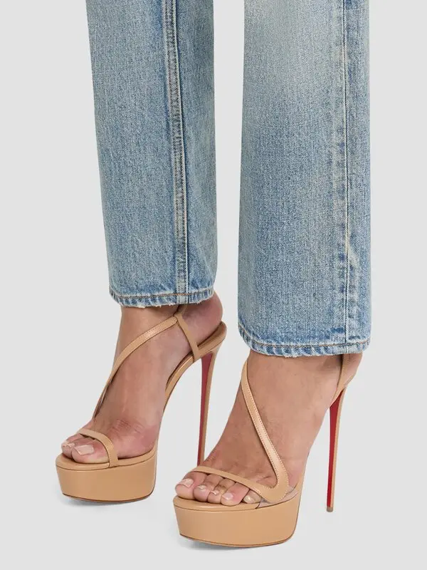 CHRISTIAN LOUBOUTIN Rosalie Alta 150mm Leather Sandals - Blush