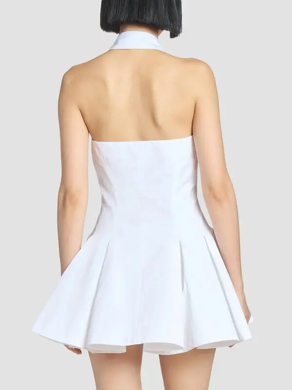 Balmain Cotton Poplin Fit & Flare Minidress