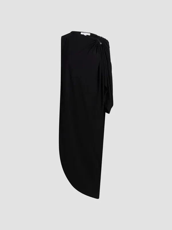 Michael Kors Elliptical Draped-sleeve Jersey Midi-dress