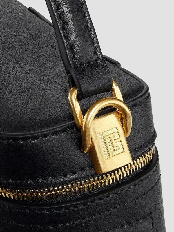 Balmain Pulse Leather Vanity Bag - Noir