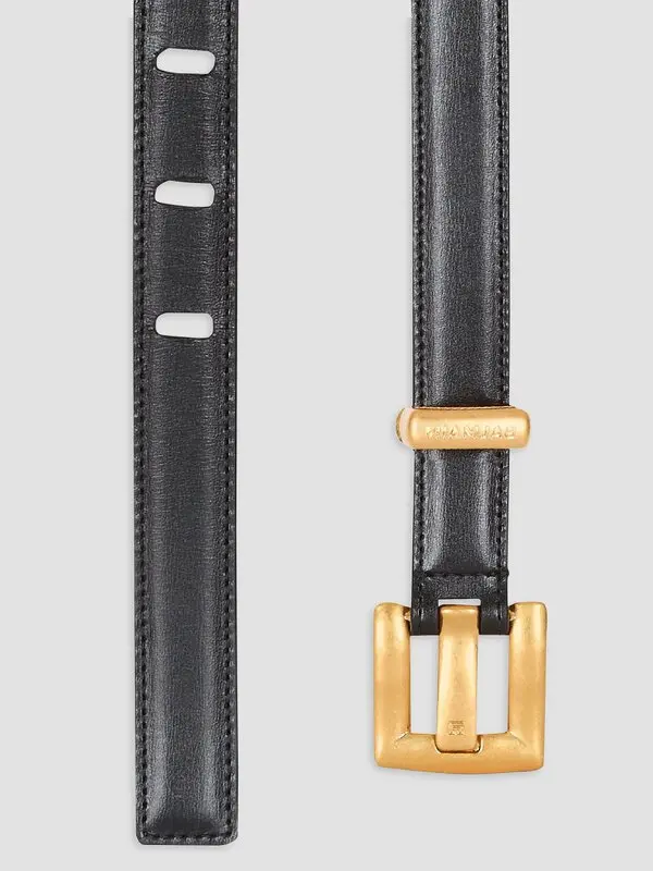Balmain Anthem Thin Leather Belt - Black