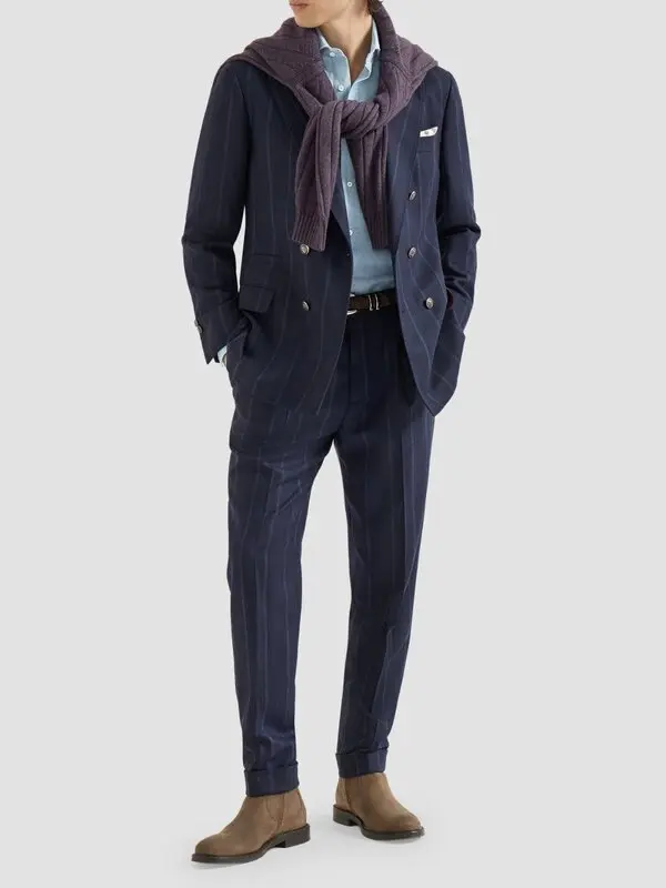 Brunello Cucinelli Denim-effect Chambray Shirt With Spread Collar