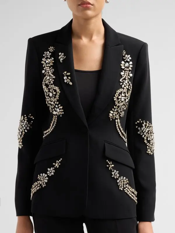 Cinq À Sept Cheyenne Crystal Cascade Blazer