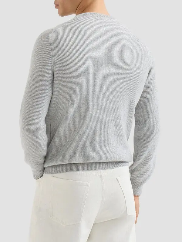 Brunello Cucinelli Cashmere English Rib Sweater - Pebble