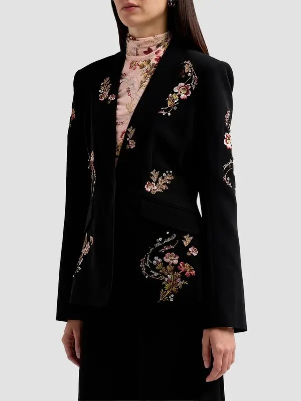 Cinq À Sept Loveletter Floral Embroidered Blazer