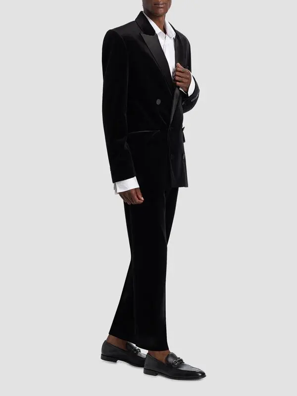 Balmain Velvet & Satin Double-breasted Blazer