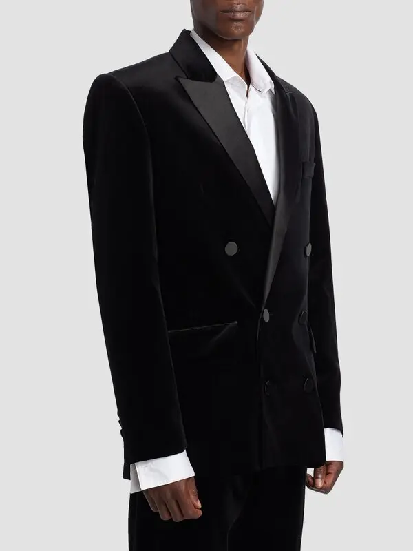 Balmain Velvet & Satin Double-breasted Blazer