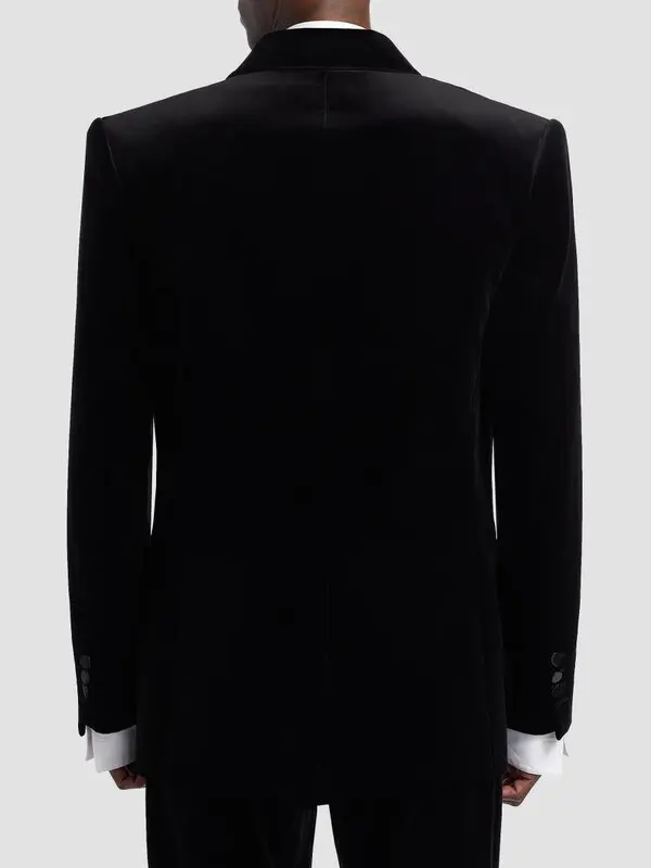 Balmain Velvet & Satin Double-breasted Blazer