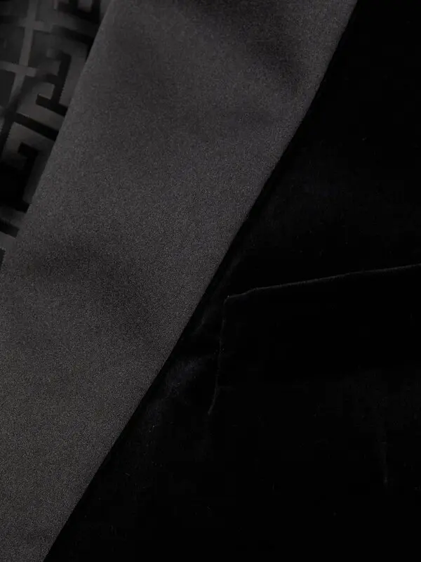 Balmain Velvet & Satin Double-breasted Blazer