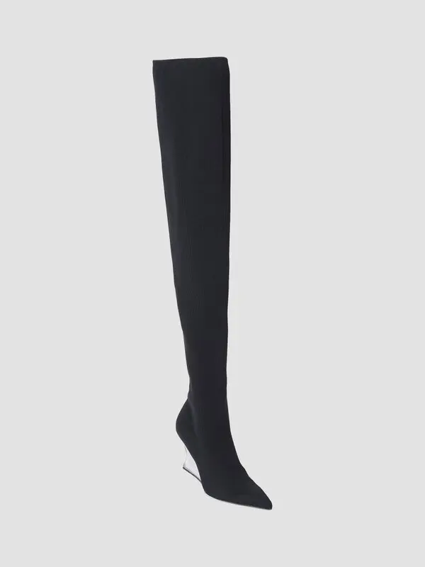 Balmain 95mm Wedge-heel Over-the-knee Boots