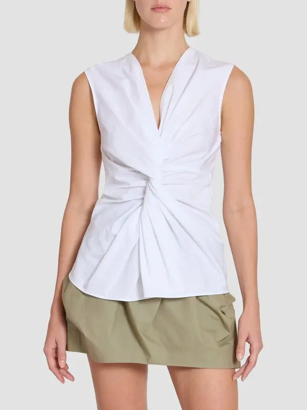 Balmain Twist Cotton Sleeveless Top