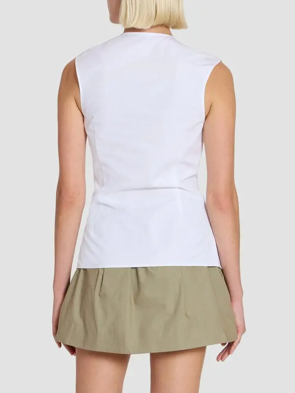 Balmain Twist Cotton Sleeveless Top