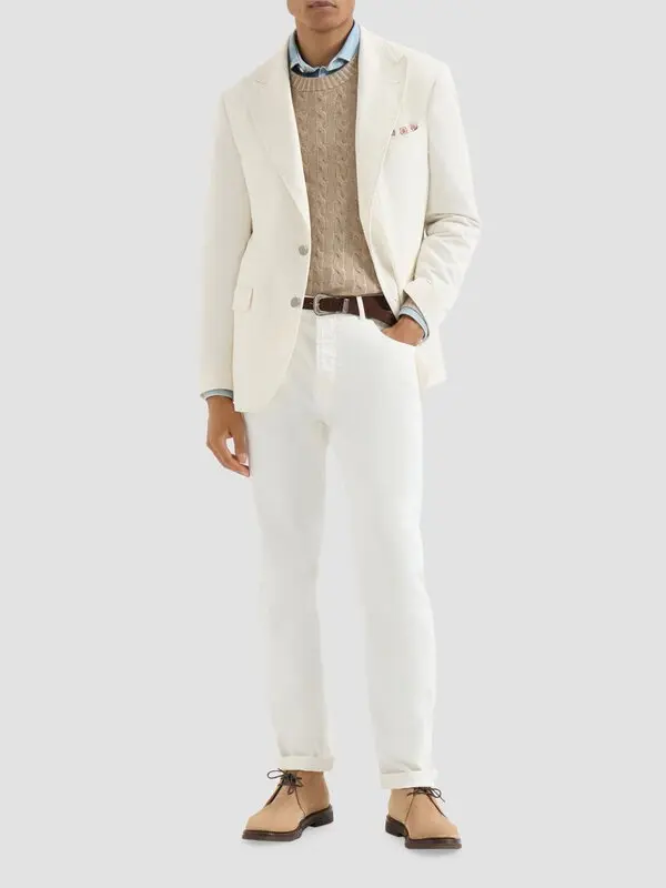 Brunello Cucinelli Cashmere Vanisé Cable Knit Sweater - Brown