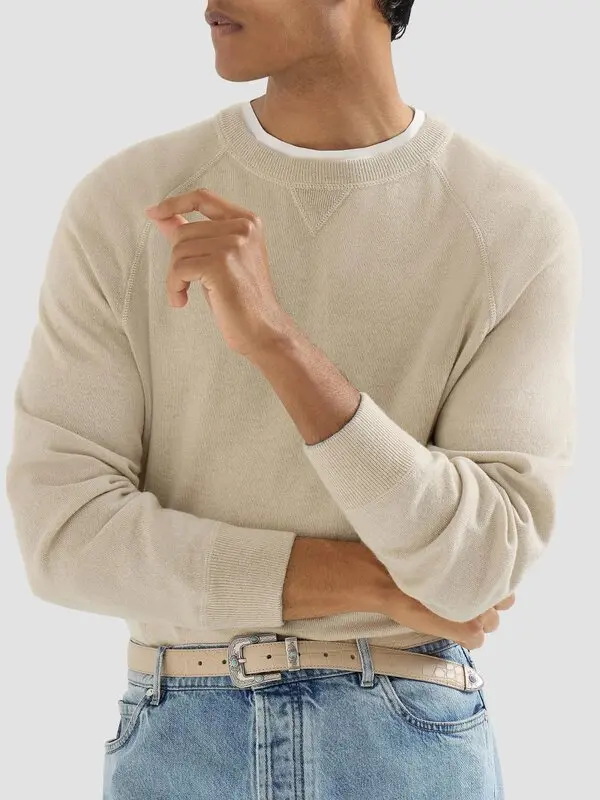 Brunello Cucinelli Cashmere Sweatshirt-style Sweater - Sand