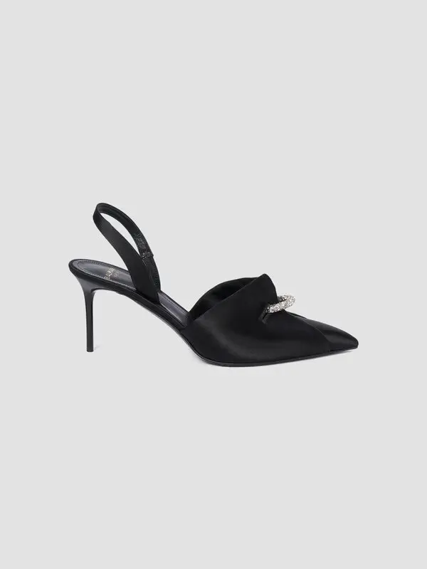 Balmain Piercing 75mm Satin ​slingback Pumps