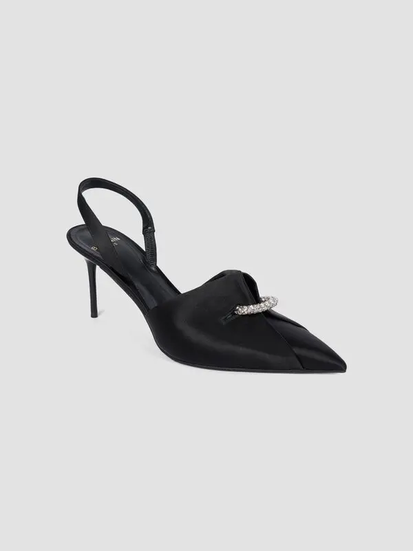 Balmain Piercing 75mm Satin ​slingback Pumps