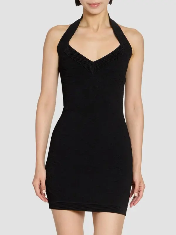 Balmain Compact Knit Halter Minidress