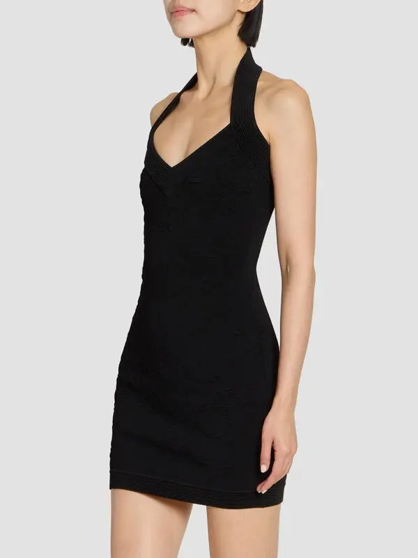 Balmain Compact Knit Halter Minidress