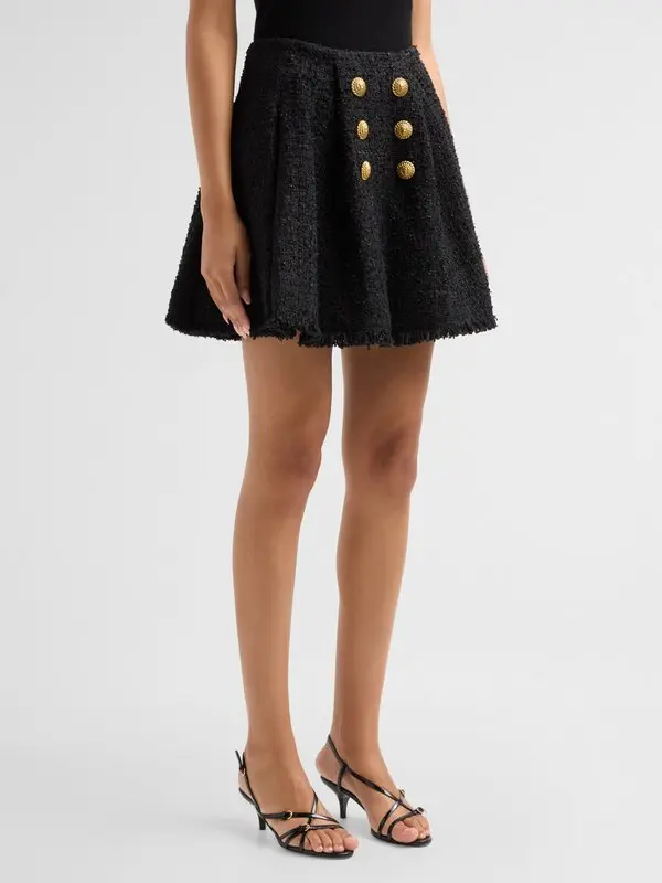 Balmain Tweed Flare Mini Skirt