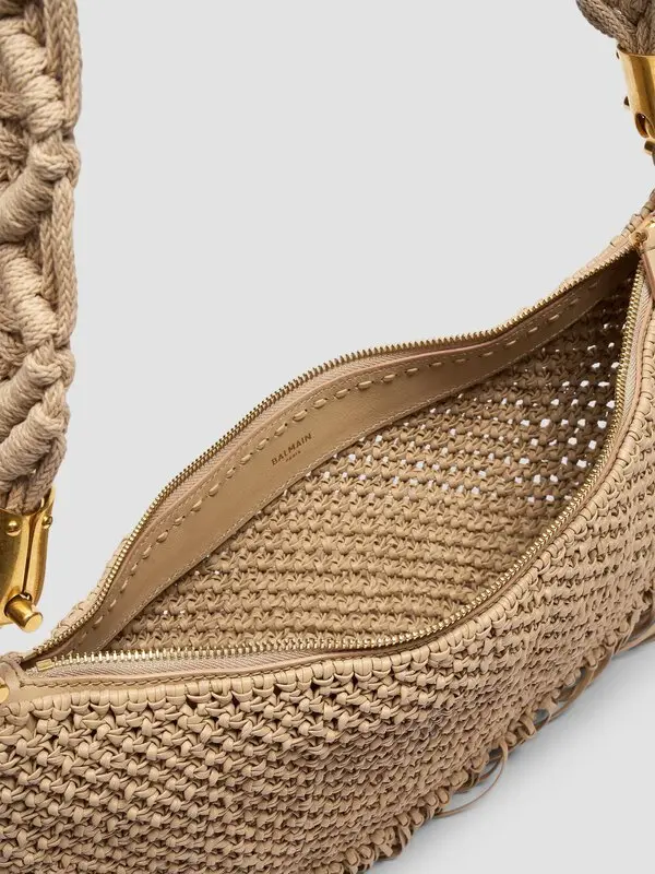 Balmain Ebene Macrame Fringe-trim Crossbody Bag