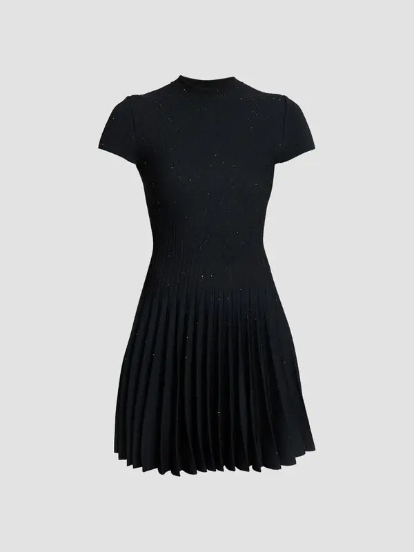 Balmain Glittered Compact Knit Mini Dress - Bleu