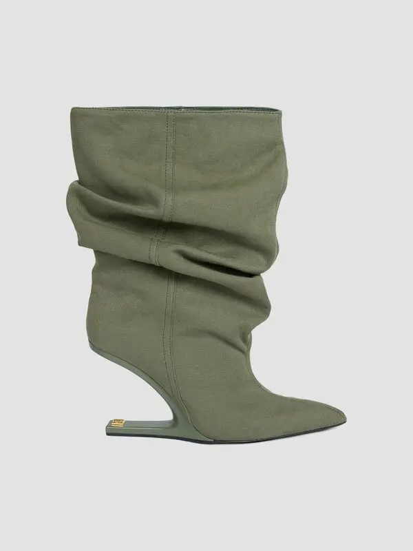 Balmain 95mm Draped Sculptural Ankle Boots