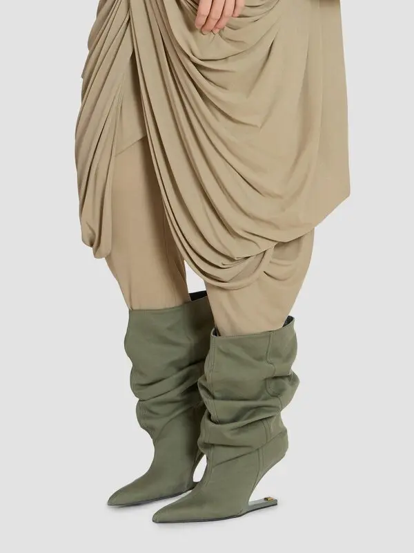 Balmain 95mm Draped Sculptural Ankle Boots