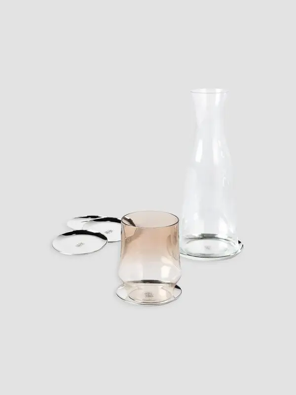 Brunello Cucinelli Plated Steel Bottle Coaster Set With 6 Coasters