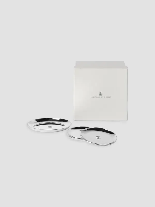 Brunello Cucinelli Plated Steel Bottle Coaster Set With 6 Coasters