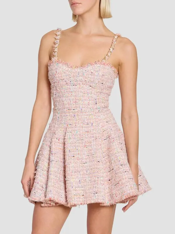 Balmain Tweed Chain Strap Minidress
