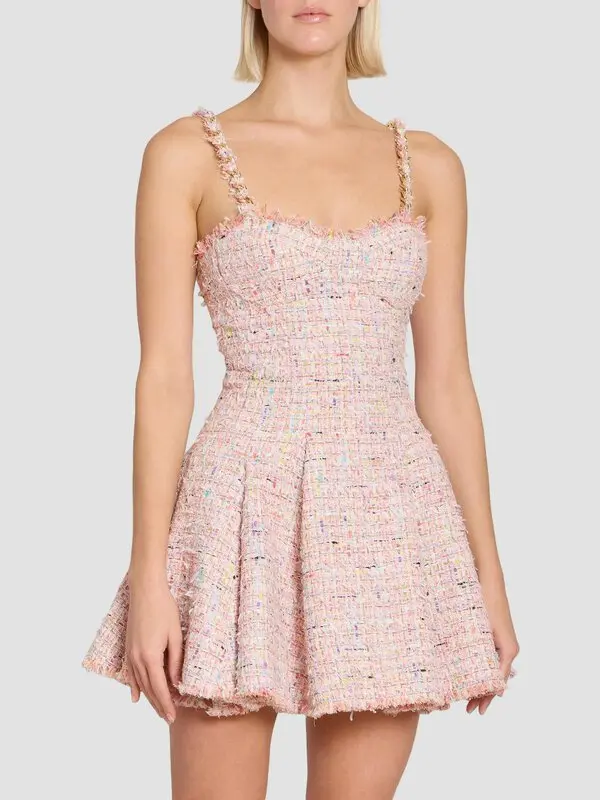 Balmain Tweed Chain Strap Minidress