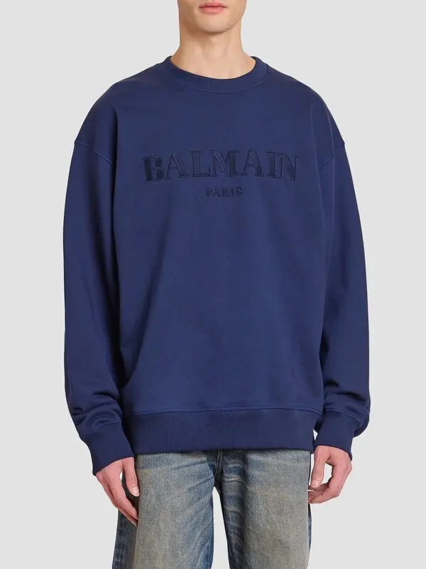 Balmain Vintage Logo Cotton Sweatshirt
