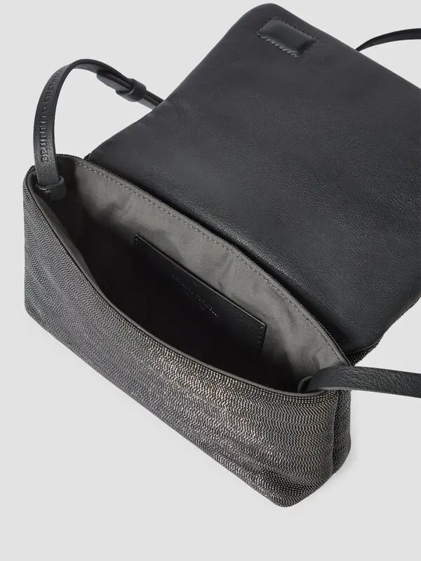 Brunello Cucinelli Precious Flap Crossbody Bag In Grained Leather