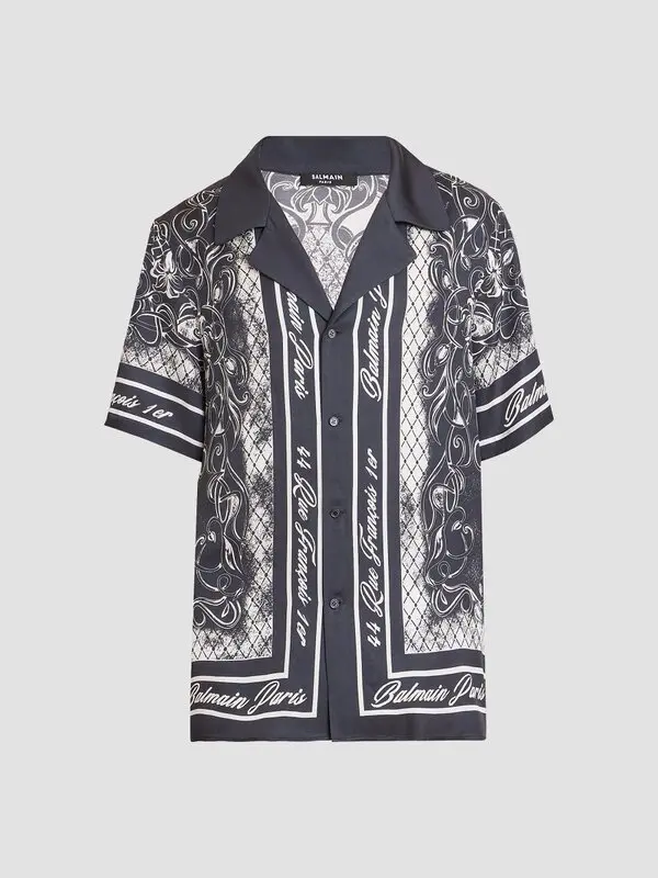 Balmain Foulard Satin Camp Shirt