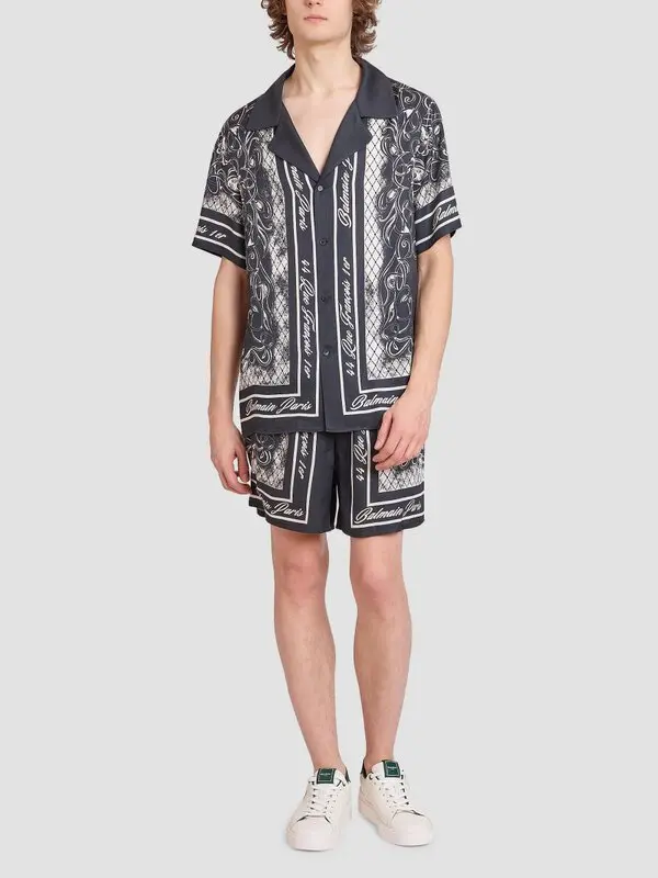 Balmain Foulard Satin Camp Shirt