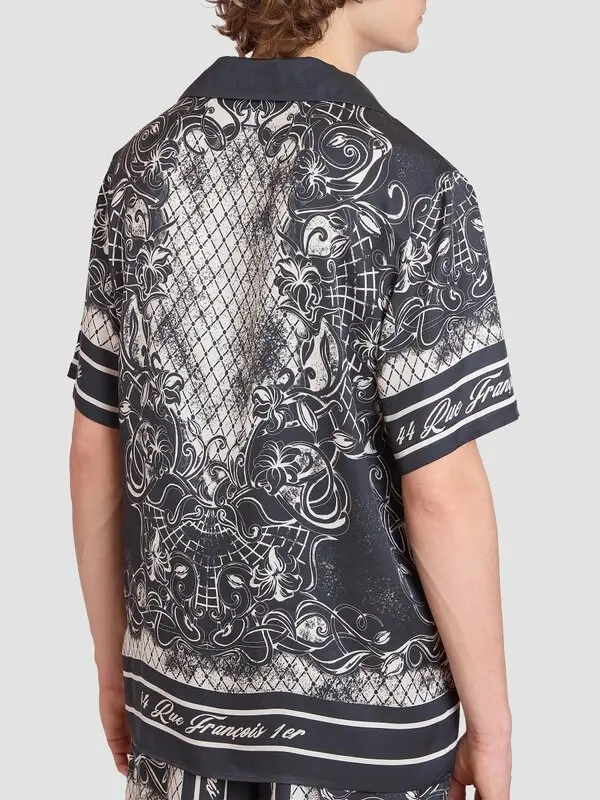 Balmain Foulard Satin Camp Shirt