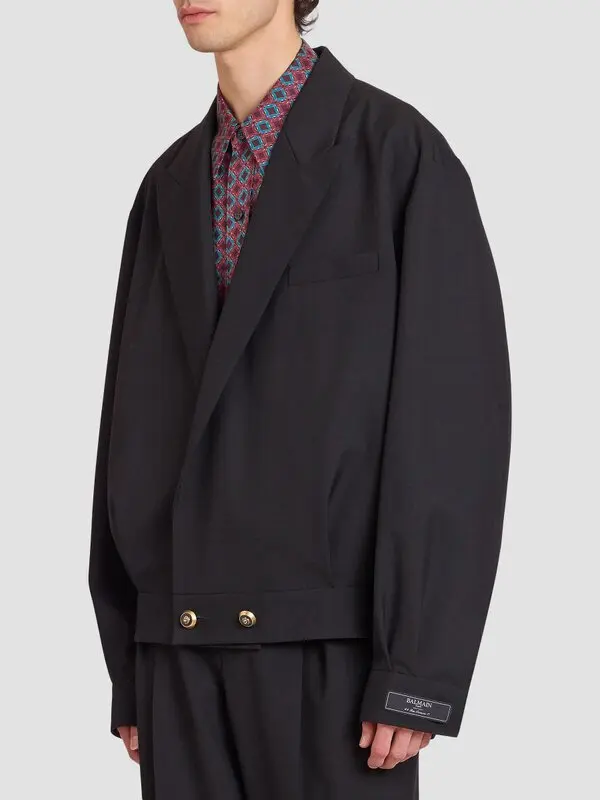 Balmain Wool Blouson Doubled-breasted Jacket