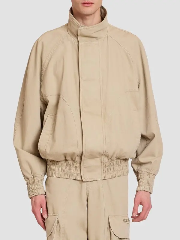 Balmain Logo Cotton Bomber Jacket