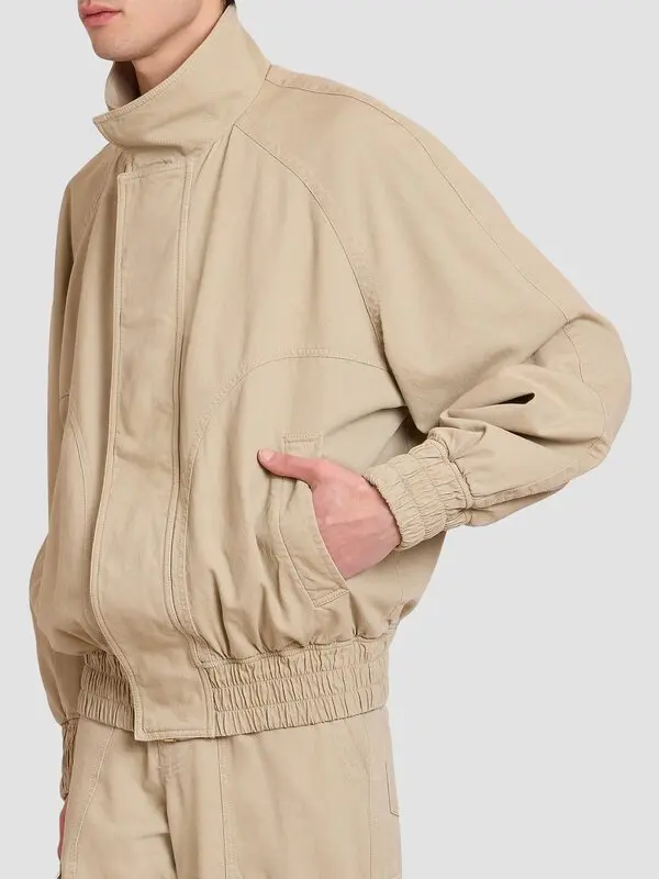 Balmain Logo Cotton Bomber Jacket