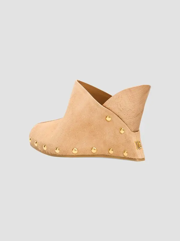 Balmain Suede Clog Wedges