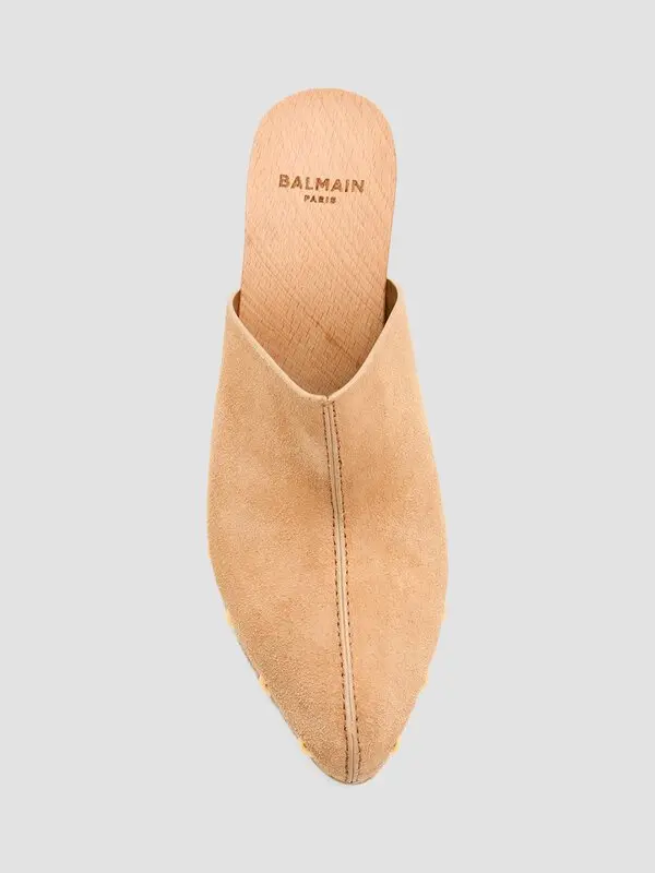 Balmain Suede Clog Wedges