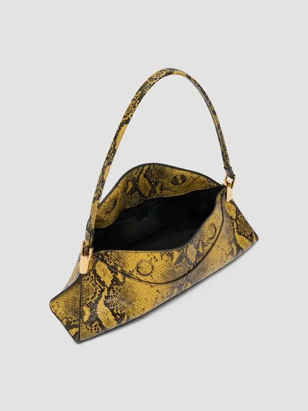 Balmain 64-83 Small Python-embossed Leather Shoulder Bag - Mimosa