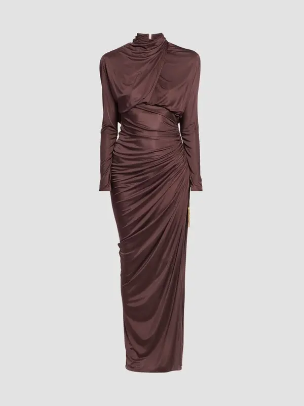 Balmain Jersey Open-back Maxi Dress