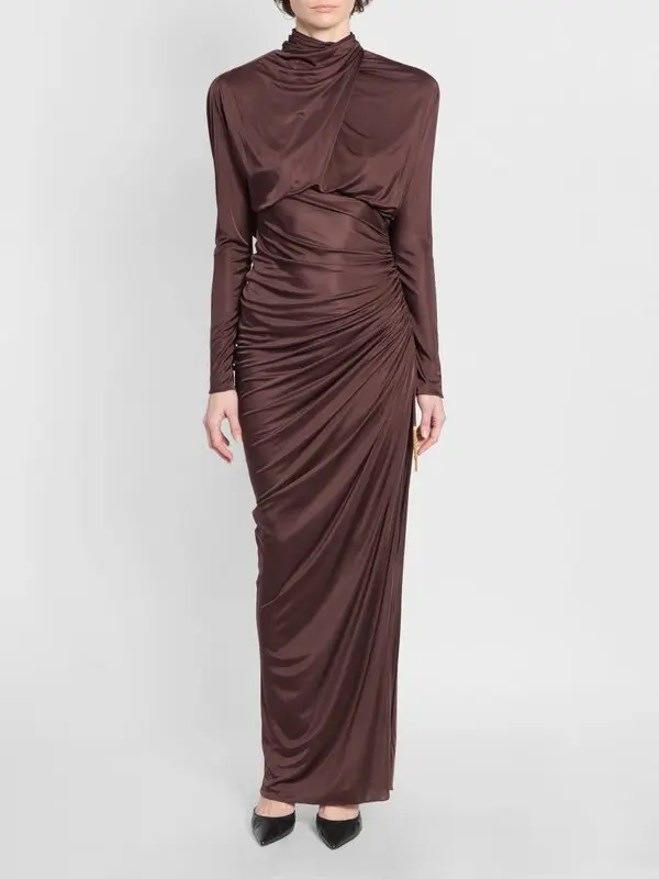 Balmain Jersey Open-back Maxi Dress