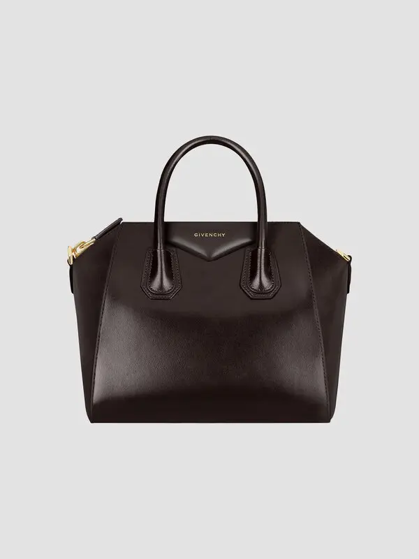 Givenchy Small Antigona Top Handle Bag In Box Leather - Chocolate