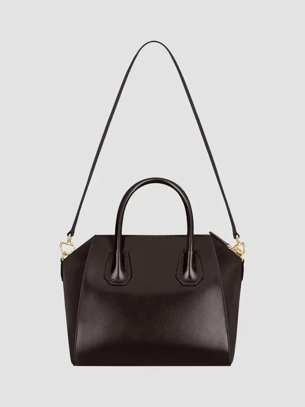 Givenchy Small Antigona Top Handle Bag In Box Leather - Chocolate