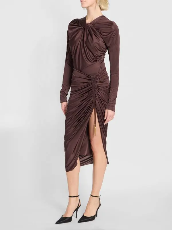 Balmain Twist Detail Jersey Bodysuit - Brown